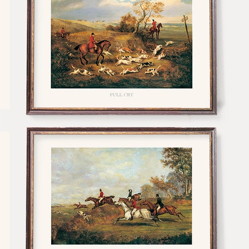 Fox Hunting Prints Huntsmen and Hunting Dogs Art English - Etsy