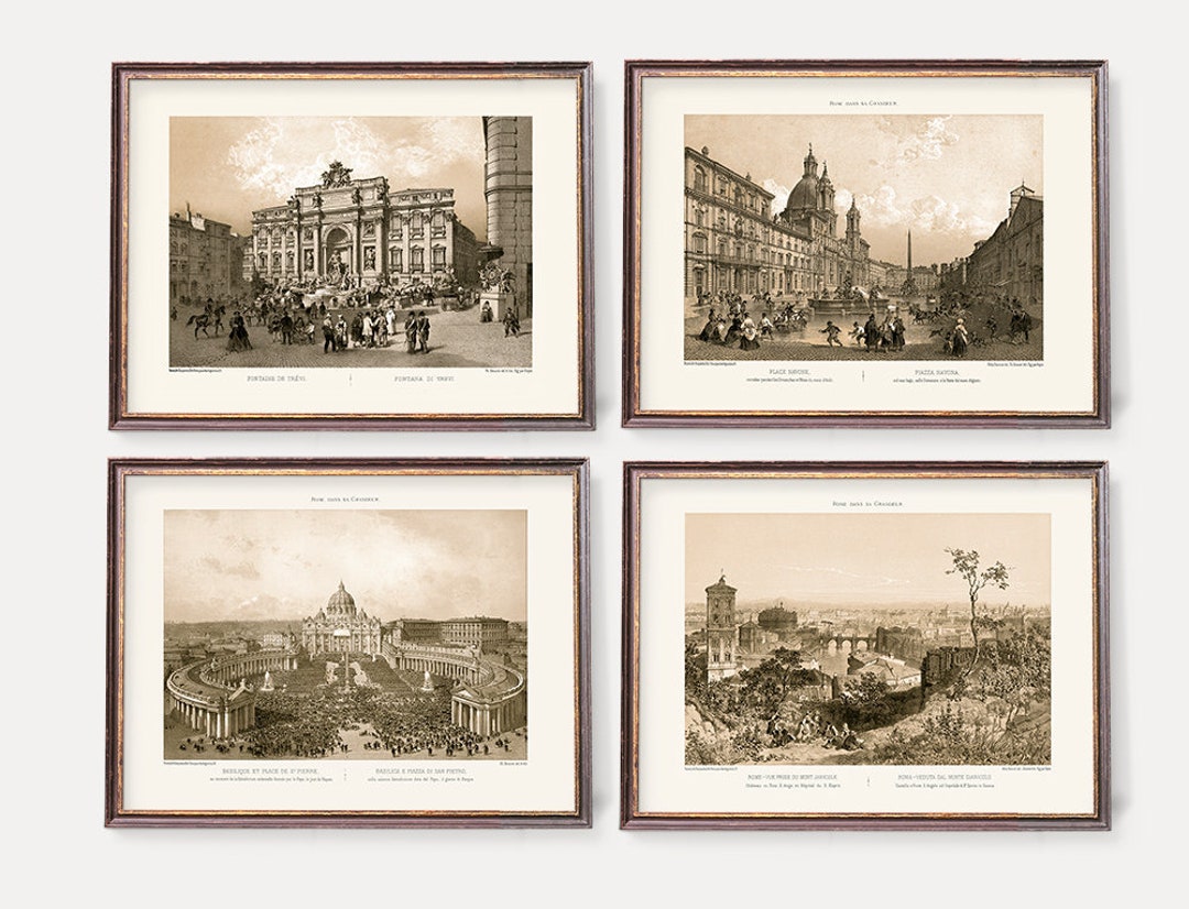 Ancient Rome Art Prints - Classic Wall Art - Trevi Fountain, Navona ...