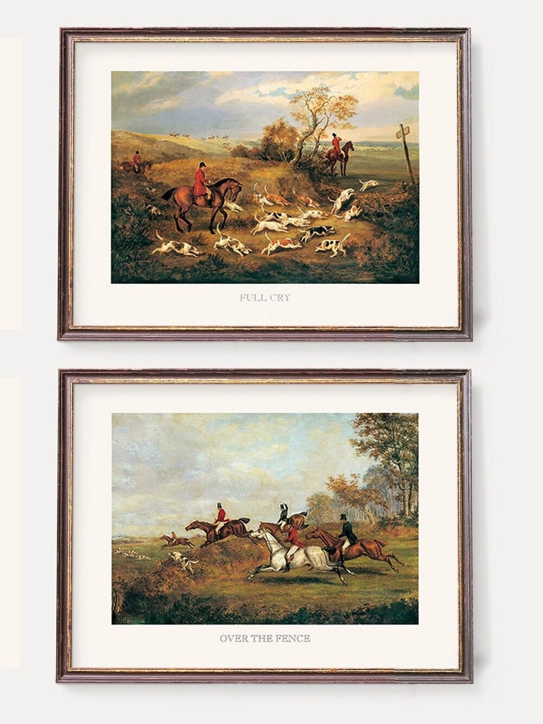 Fox Hunting Art Prints Huntsmen and Hounds English Vintage Hunt Wall ...