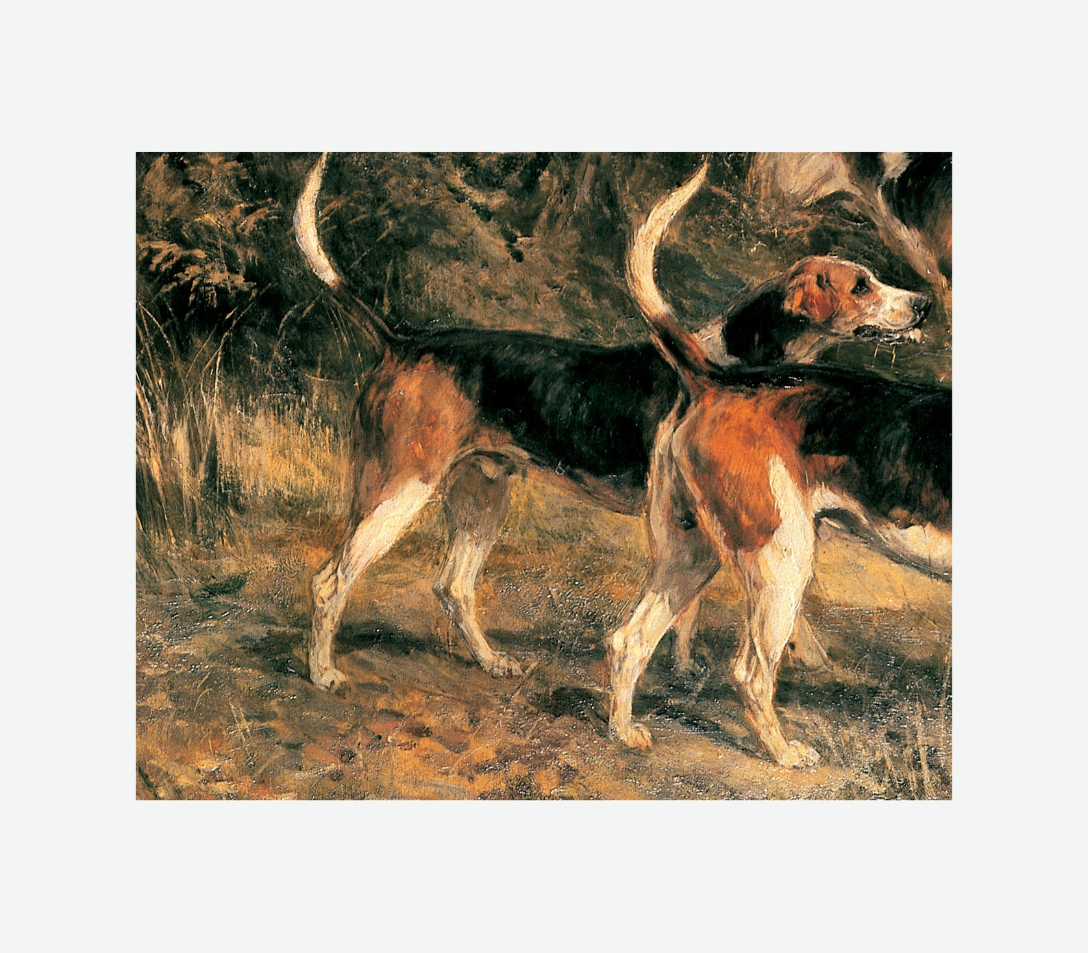 Antique Hunting Dogs Art Prints | Pair of English Hounds Illustrations ...