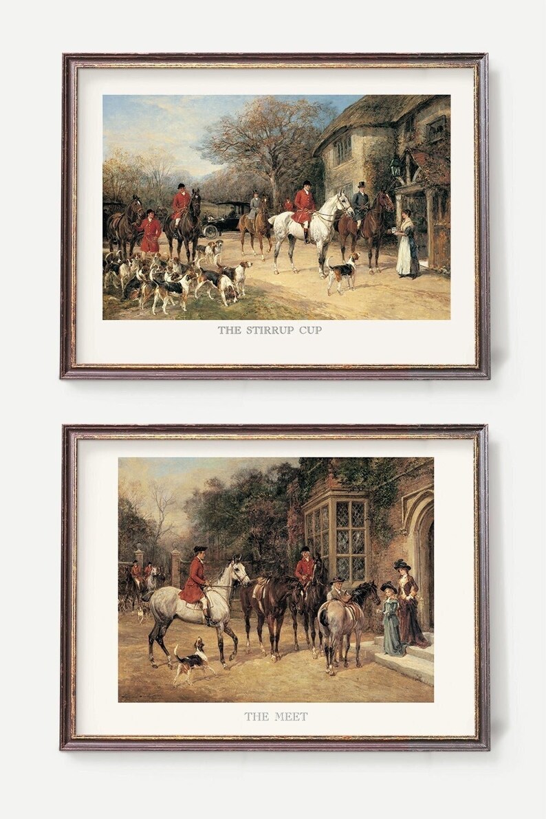 Fox Hunting Prints Vintage British Hunt Wall Art With - Etsy