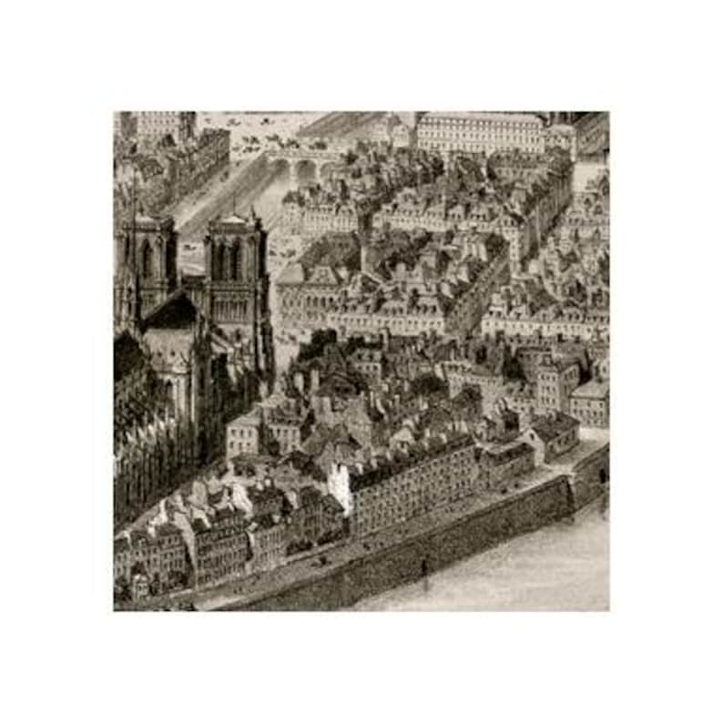Antique Map of Paris | Panorama Ville De Paris | Topographic Plan Paris ...