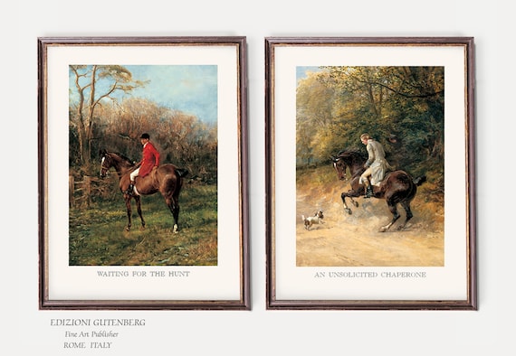 Vintage Horse Riding Prints Old Equestrian Wall Art | Etsy