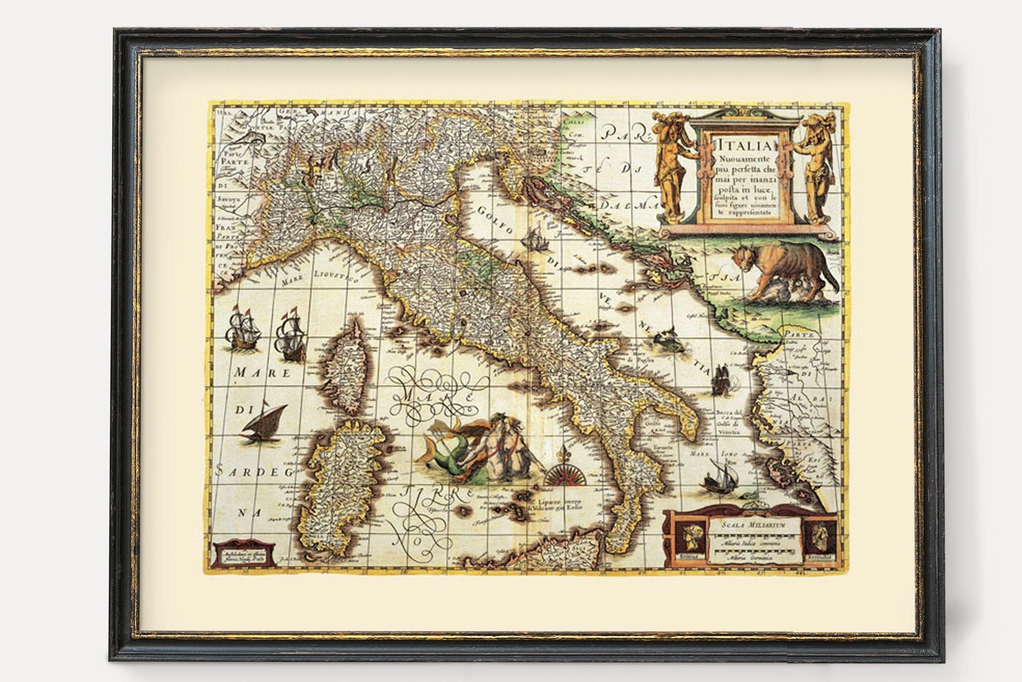 Vintage Map of Italy Print Old Italian Map Wall Art - Etsy