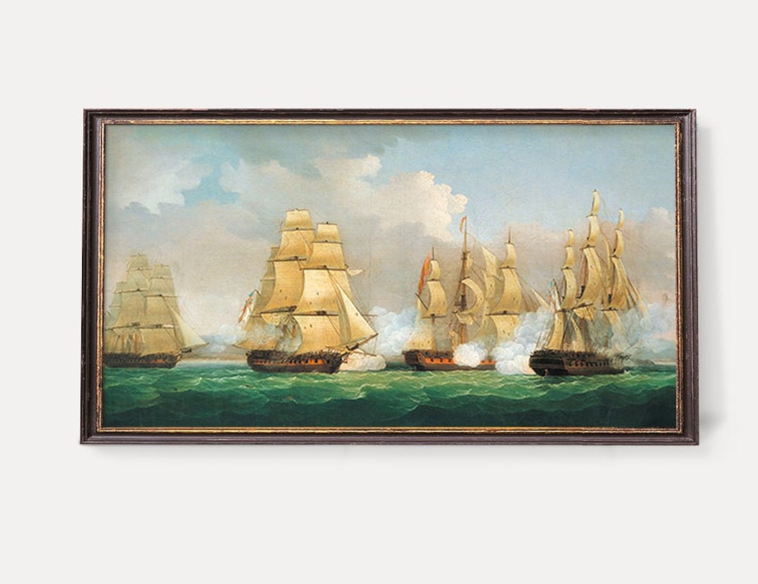 Sea Battle Print | Battleship Wall Art | Fine Nautical Art | Marine ...