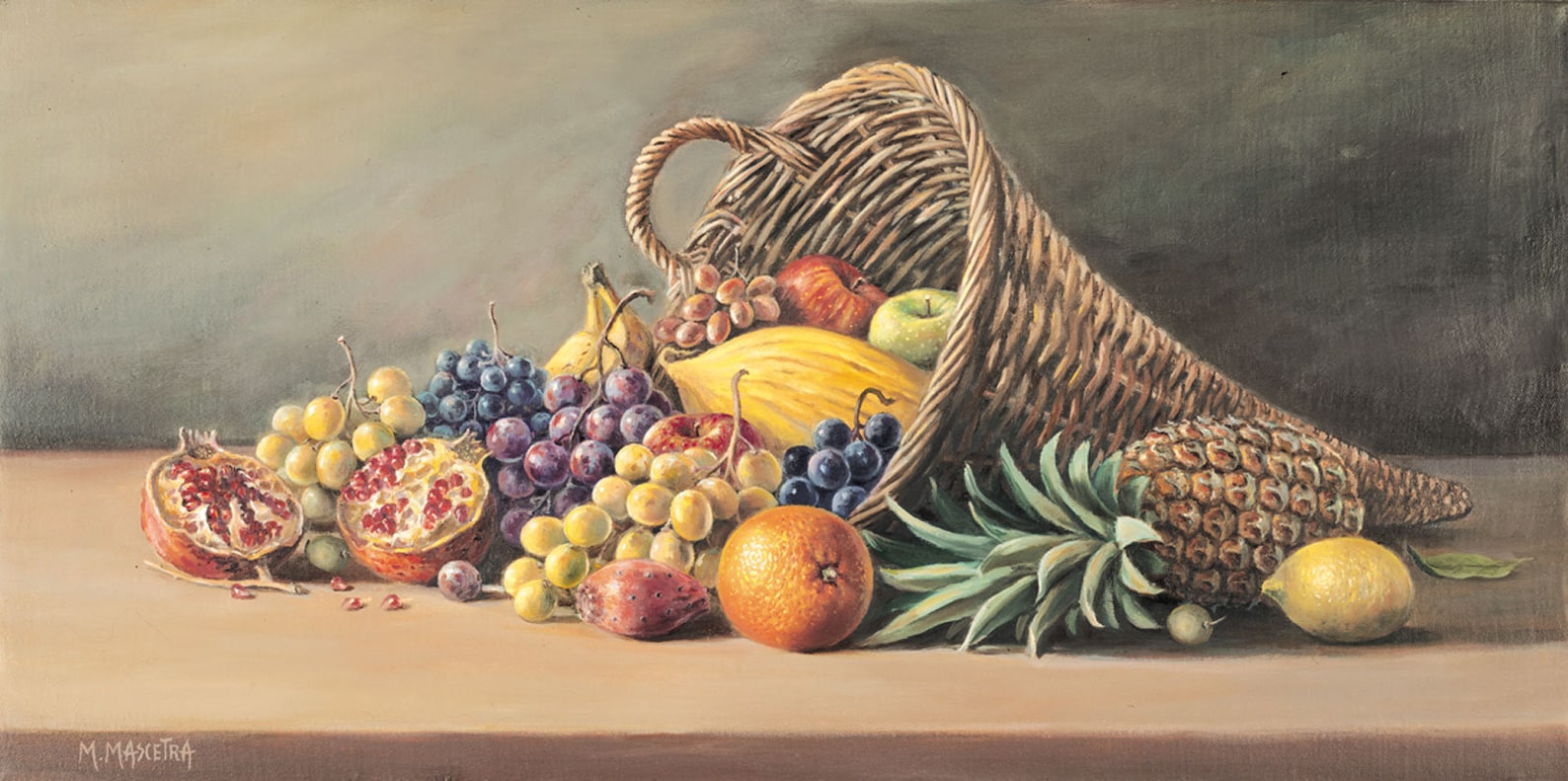 Cornucopia Print Still Life Fruit Basket Classic Wall Art - Etsy