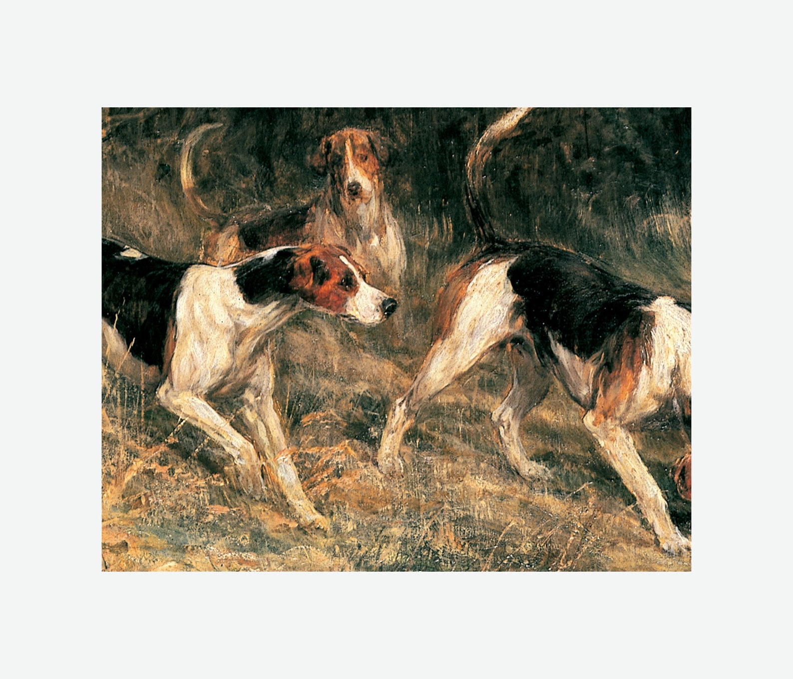 Antique Hunting Dogs Art Prints | Pair of English Hounds Illustrations ...