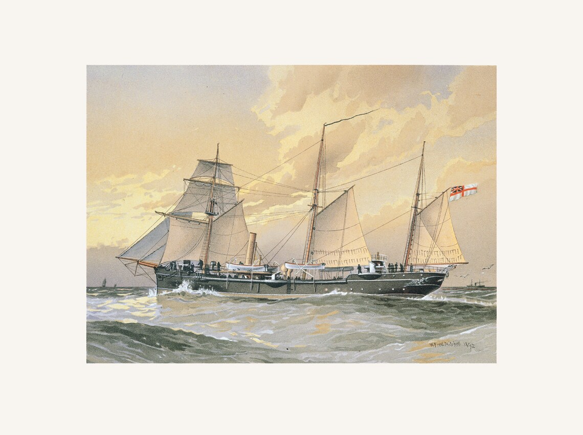 Sailing Vessels Prints | Battle Ships | Nautical Decoration | Vintage ...