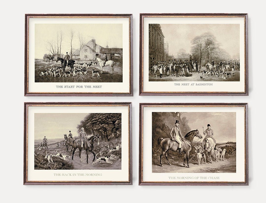 Fox Hunting | Hunting Wall Art | Old English Hunting Trip - Set of Four ...