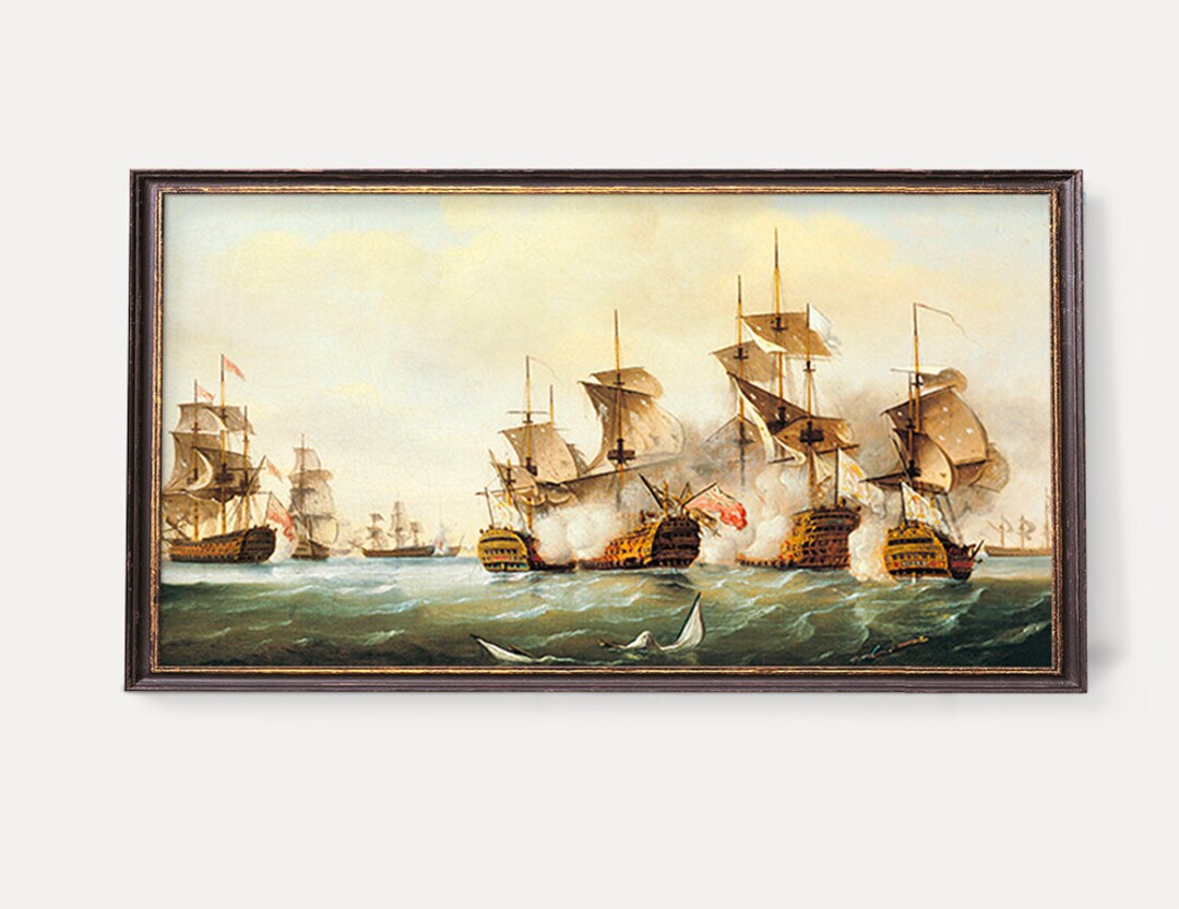 Sea Battle Print | Battleship Wall Art | Fine Nautical Art | Marine ...