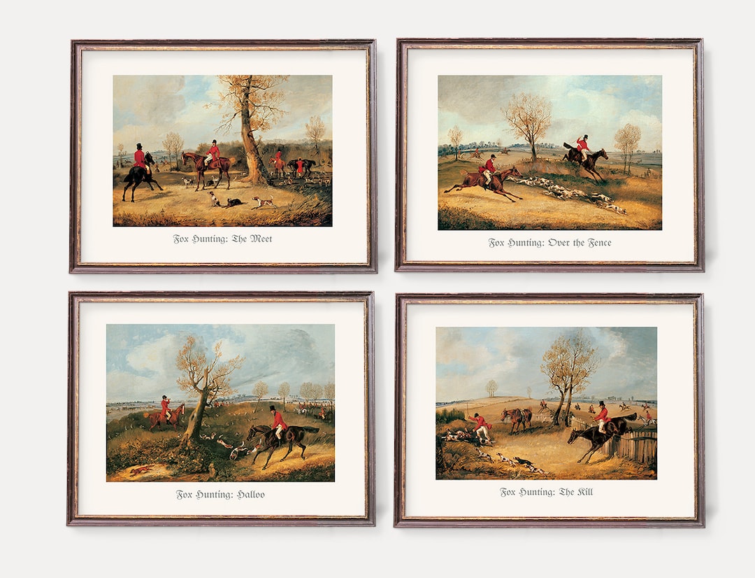 Fox Hunting Prints | Vintage English Hunt Wall Art | Equestrian Decor ...