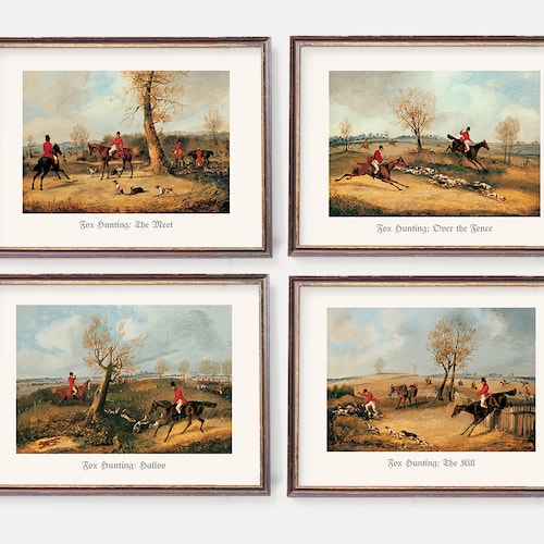 Fox Hunt Art Prints Old English Hunting Wall Art With | Etsy