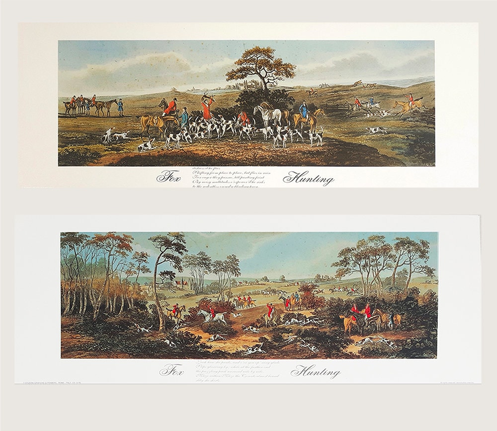 Fox Hunt Art Prints | Old English Hunting Wall Art With Hunters, Dogs ...