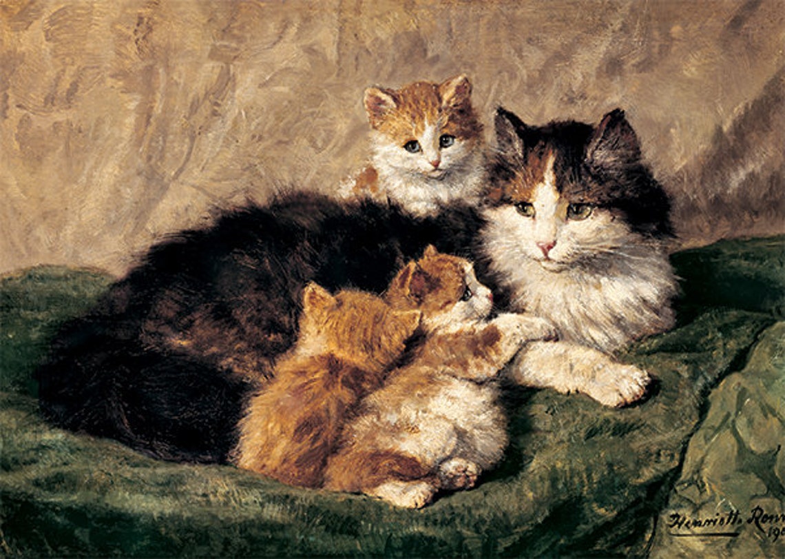 Victorian Cats Wall Art | Little Kittens Art Prints | Vintage Prints of ...