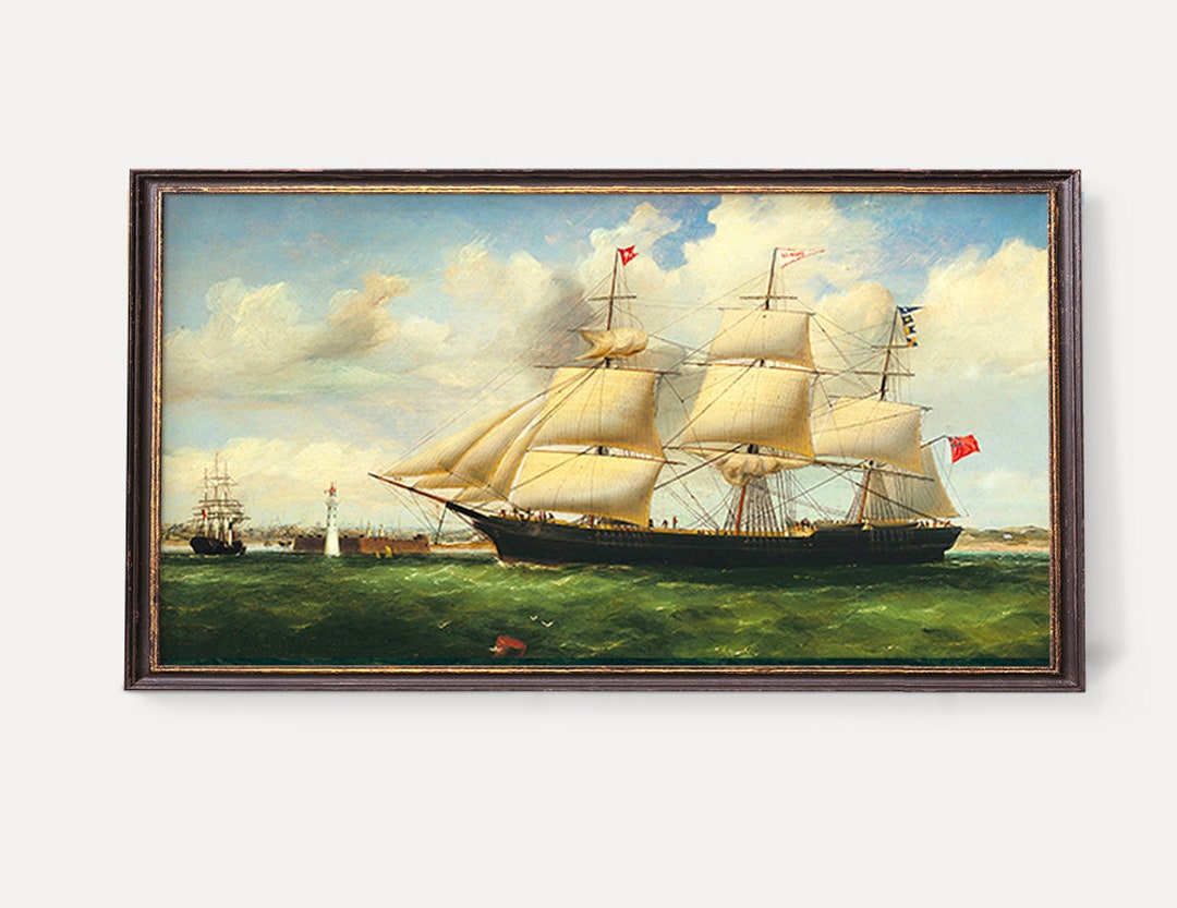 Vintage Sailing Ship Prints | Schooner Wall Art | Fine Nautical Art ...