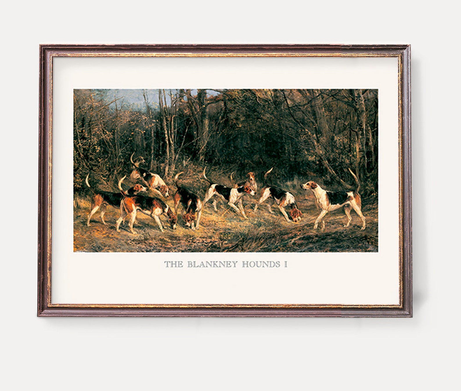 Antique Hunting Dogs Art Prints Pair of English Hounds - Etsy