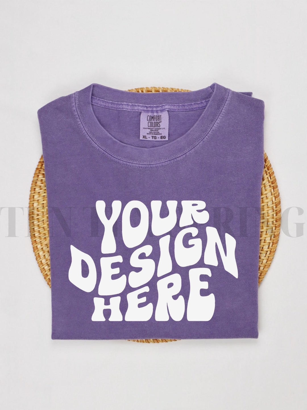 Comfort Colors C1717 Grape Shirt Mockup, CC Grape Tshirt, Flat Lay ...