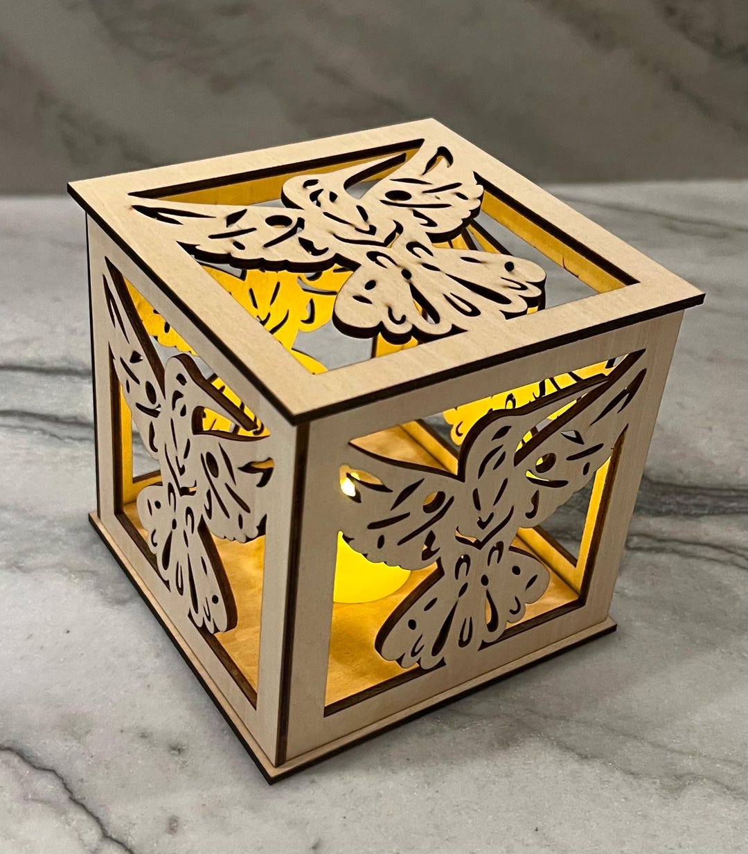 Hummingbird Tea Light Box - Etsy