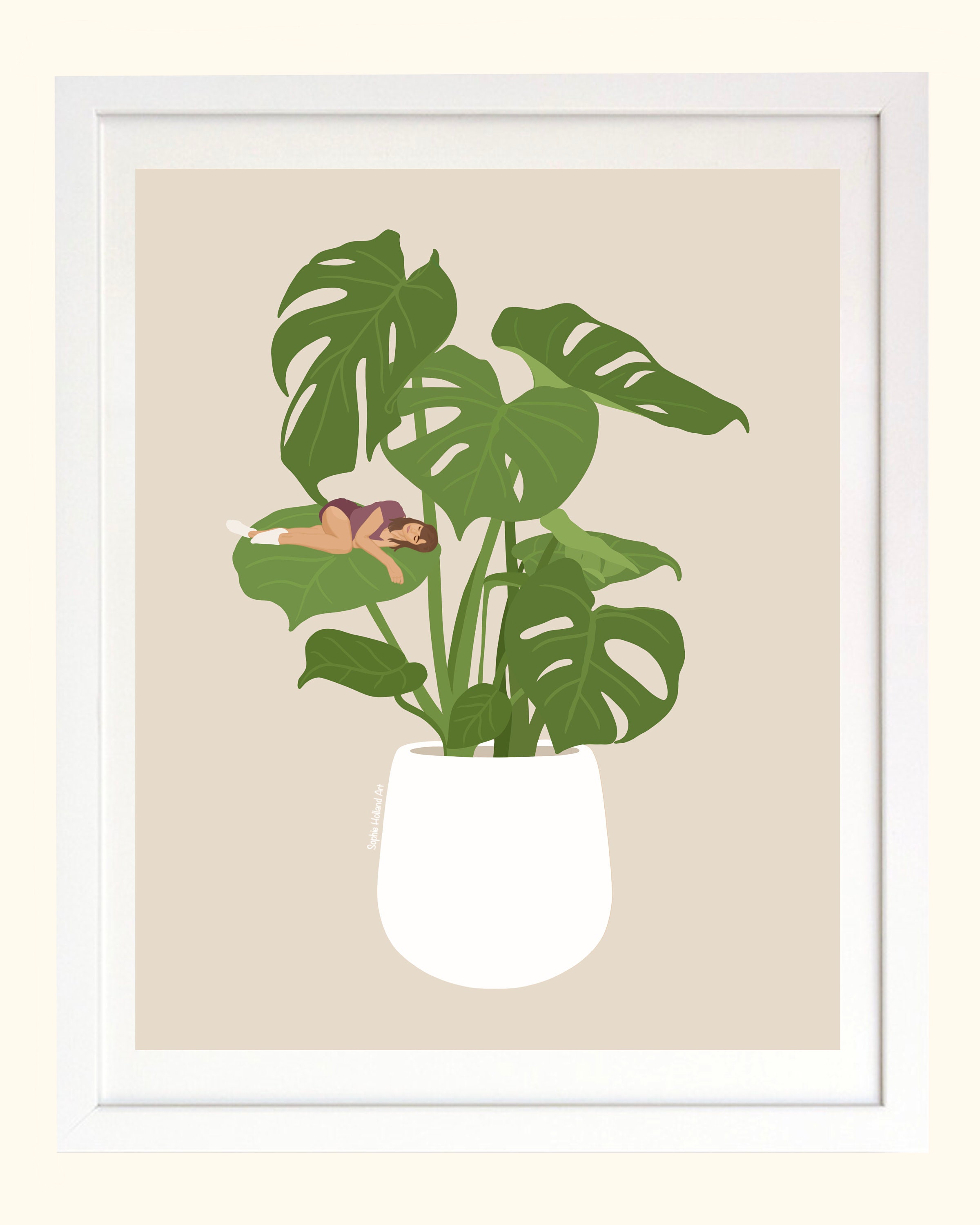 Monstera Girl Plant Mom Illustrated Art Print Gallery Wall Plant Poster ...