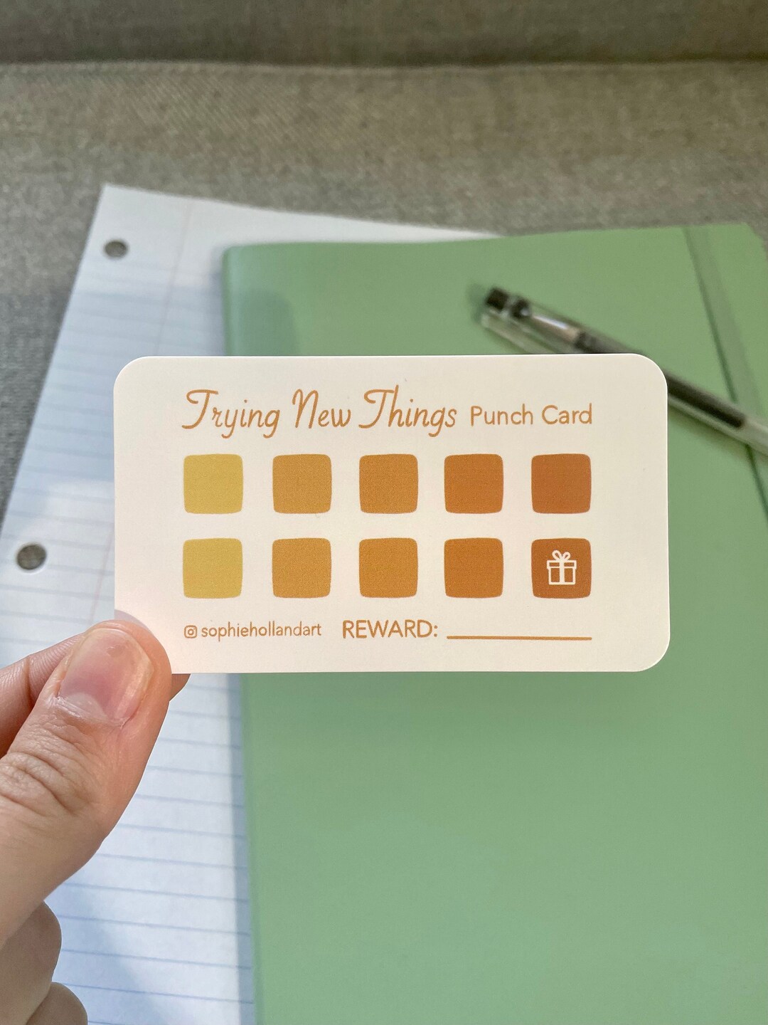 Trying New Things Punch Card Pack of 5 Motivational Self Improvement ...