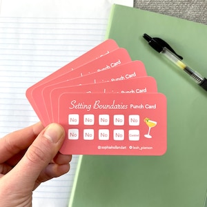 Setting Boundaries Punch Card | Self Care, Relationships (pack of 5 ...