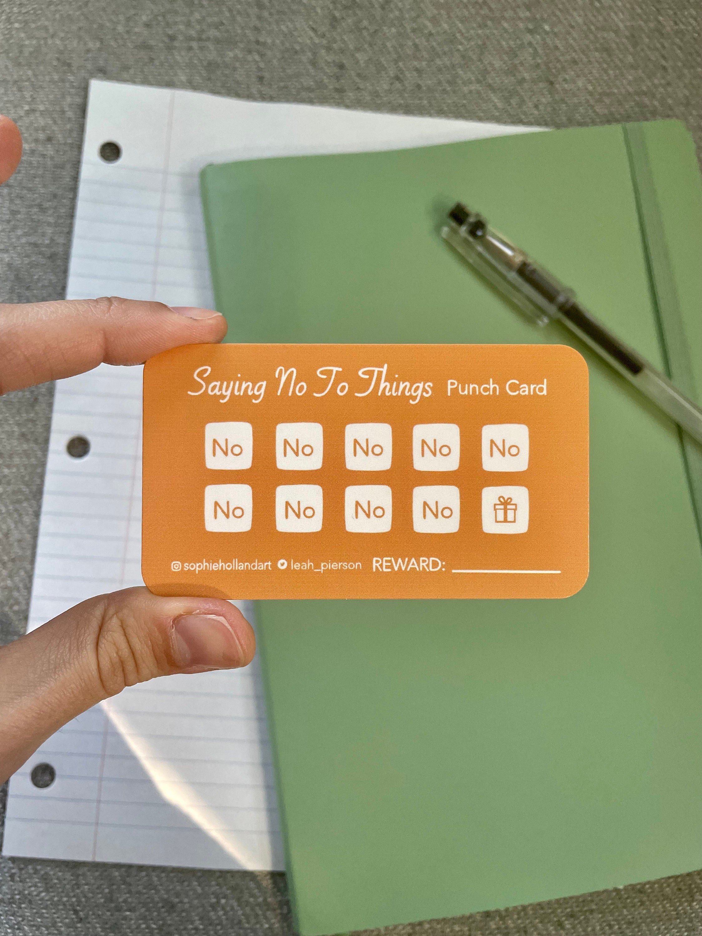 Saying No to Things Punch Card - OPEN REWARD Pack of 5 | Stocking ...