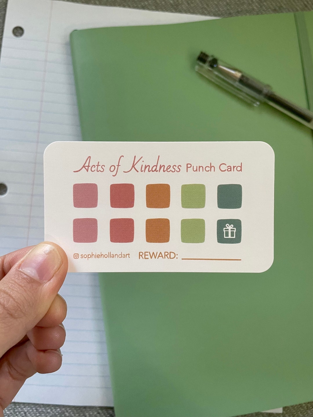 Acts of Kindness Punch Card Pack of 5 | Stocking Stuffer | Motivational ...