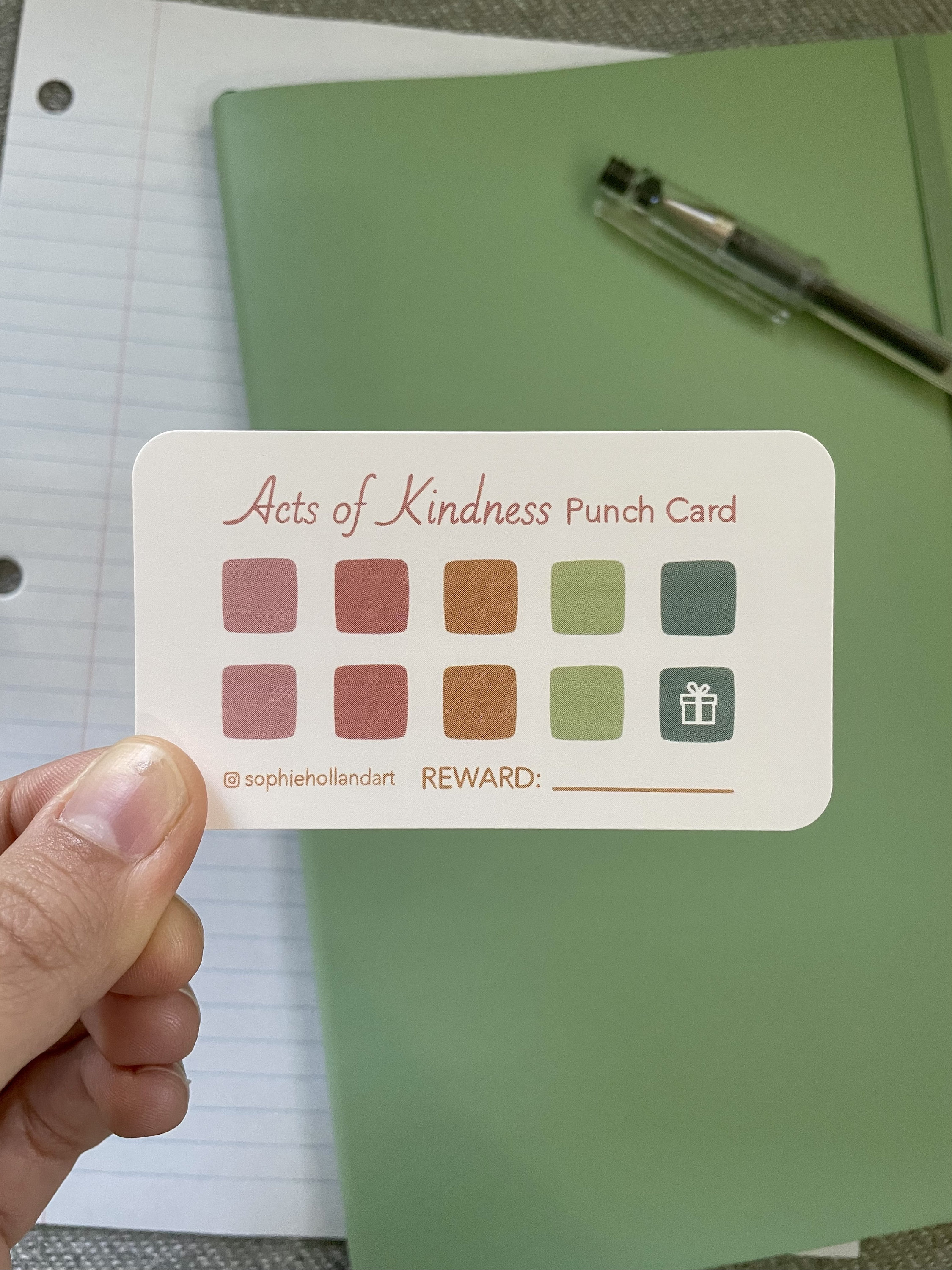 Acts of Kindness Punch Card Pack of 5 | Stocking Stuffer | Motivational ...