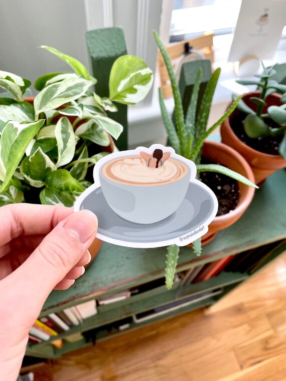 Latte Girl Sticker Durable Weatherproof Water Resistant | Etsy