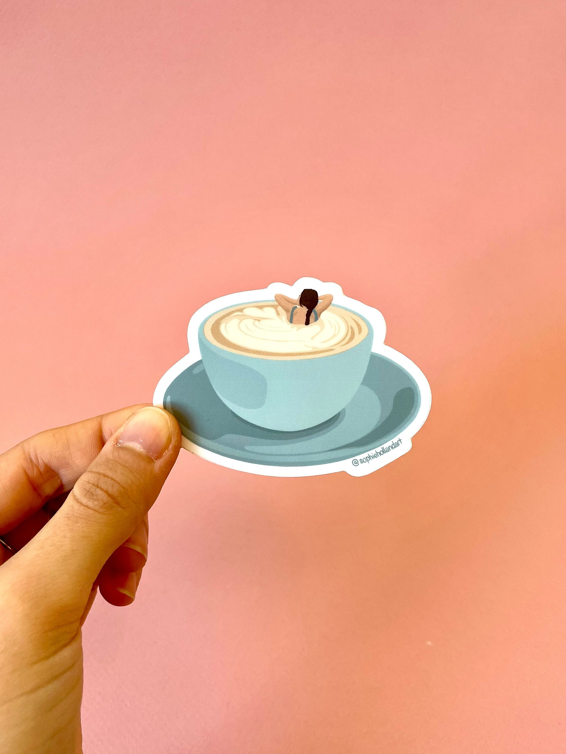 Latte Girl Sticker Durable Weatherproof Water Resistant Vinyl Decal Die ...