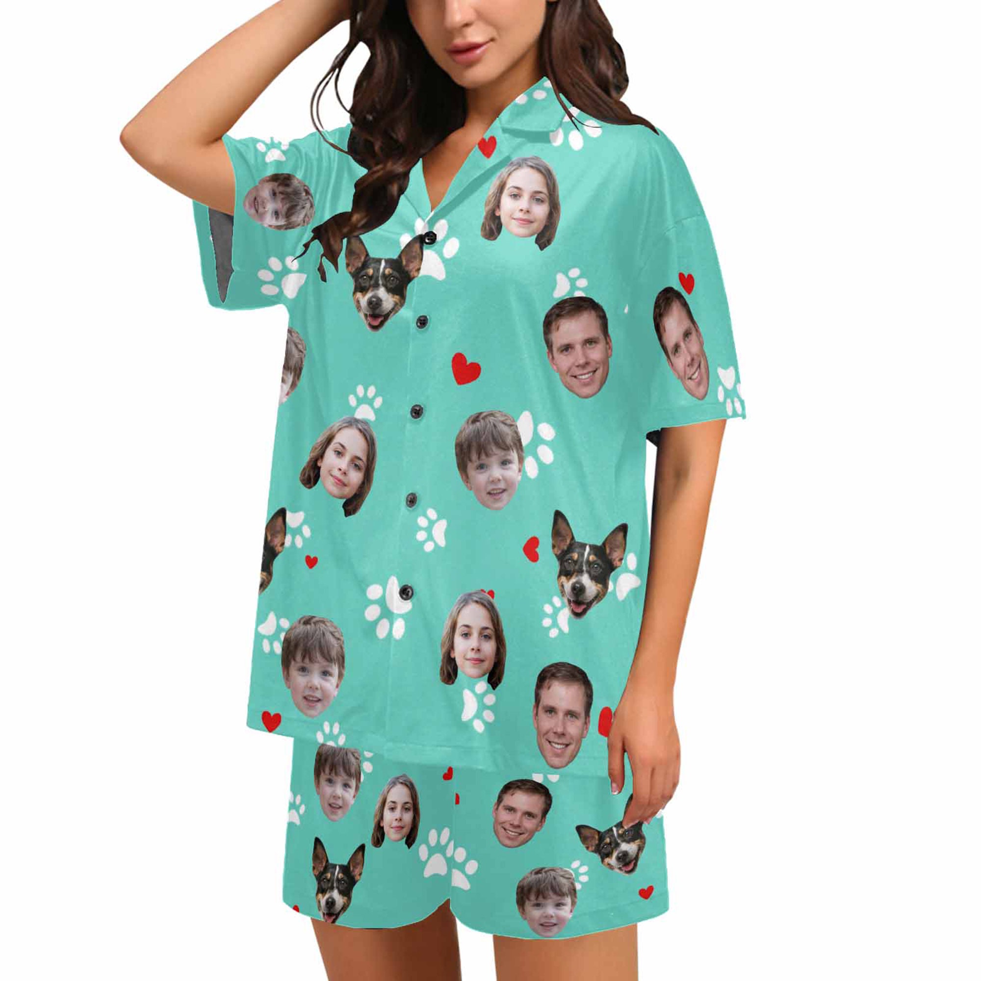 Custom Summer Pajama Set for Men Women Custom Face Pajamas - Etsy
