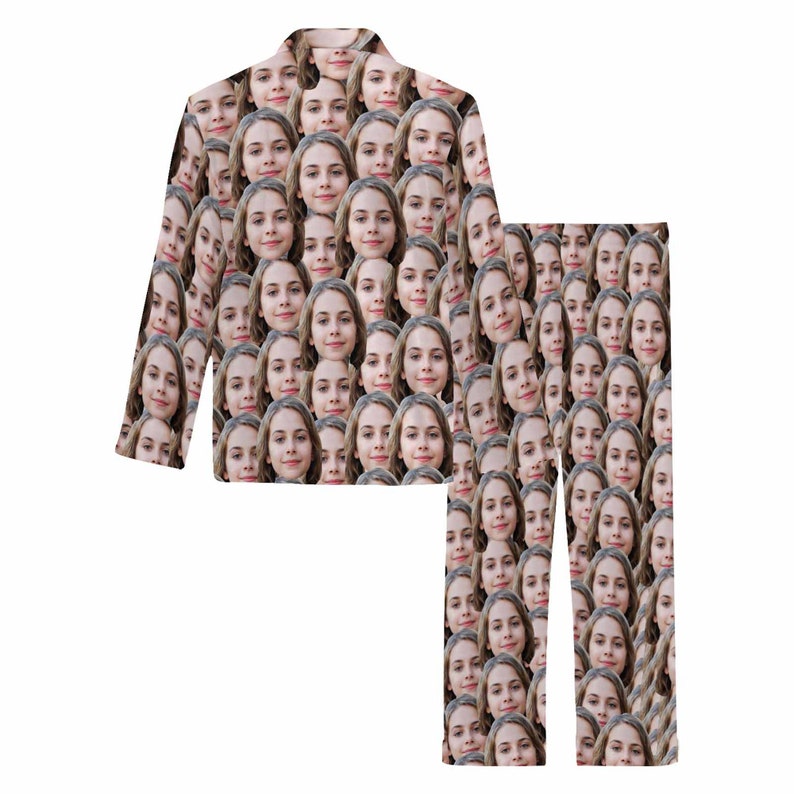 Personalized Pajama Pants Custom Face Women Long Sleeve - Etsy