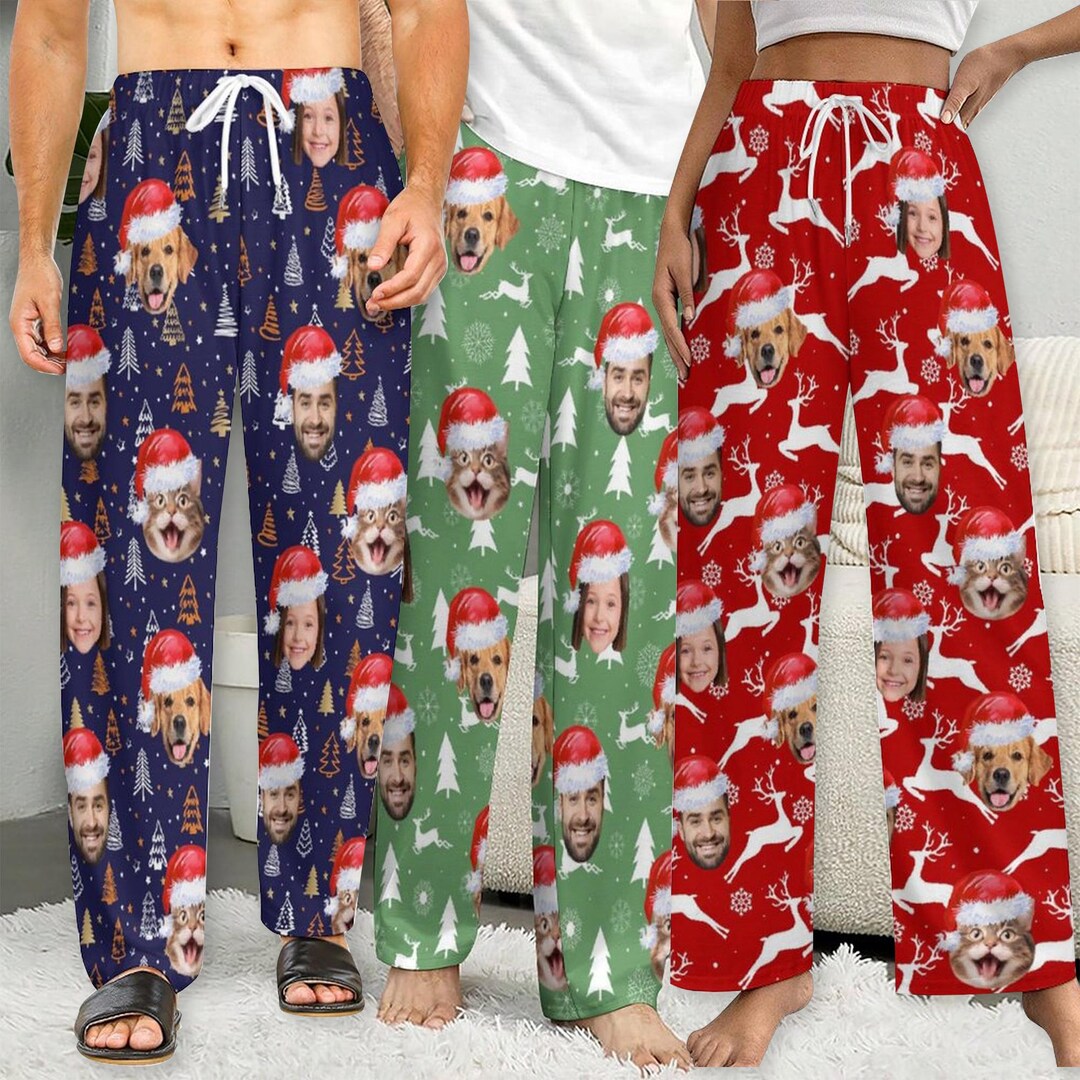 Custom Photo Pajama Pants, Personalized Pajama Trousers for Men Women ...