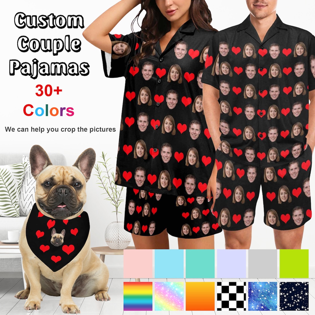 Custom Pajama Set With Face, Personalized Pajama for Men Women ...