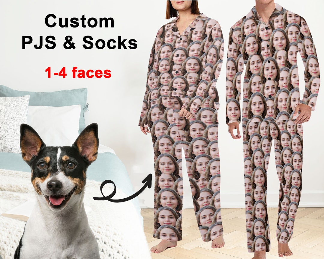 Personalized Pajama Pants Custom Face Women Long Sleeve - Etsy