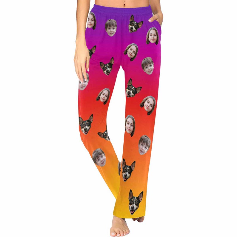 Personalized Pajama Pants With Face for Women Custom Pajama - Etsy
