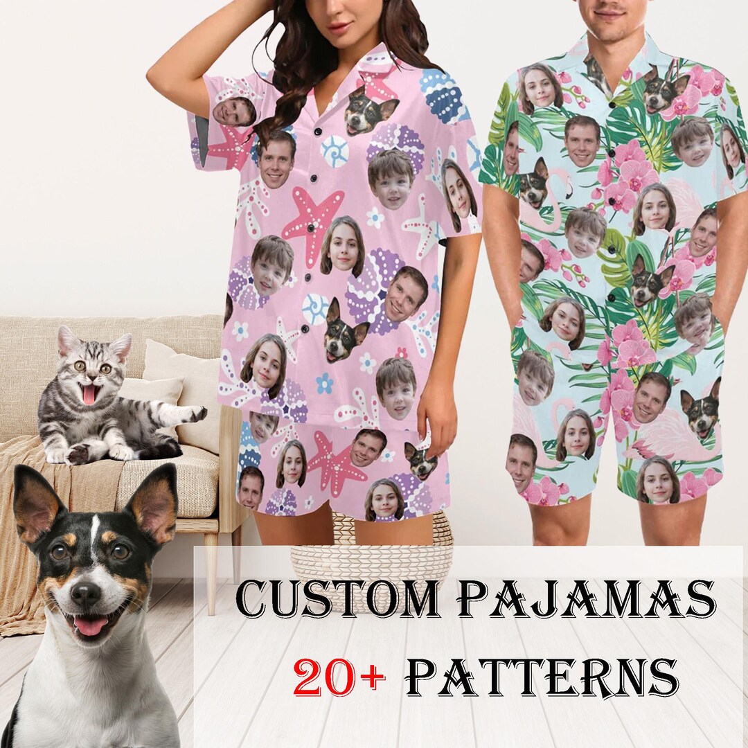 Custom Hawaiian Pajama Set: Personalized Face Pajamas - Etsy