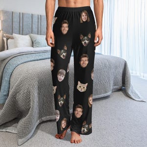 Personalized Pajama Pants With Face for Men Women, Custom Pajama Pants ...