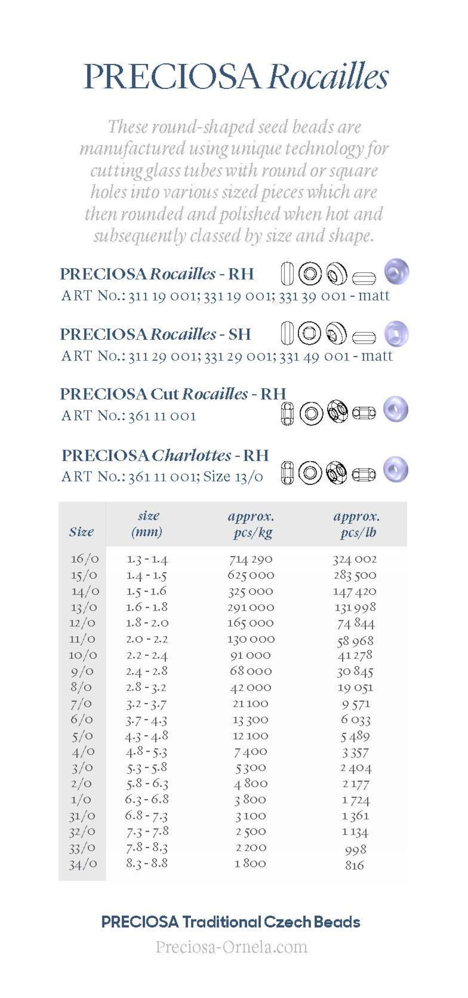 Preciosa Seed Beads 13/0 Round Rocailles 30100 Transparent - Etsy