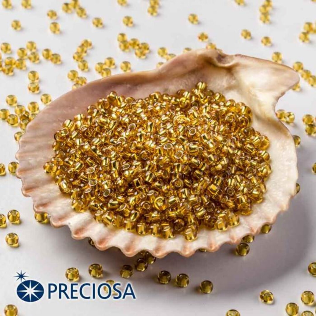 Preciosa Seed Beads 10/0 Round Hole Rocailles 17070 Transparent Silver ...