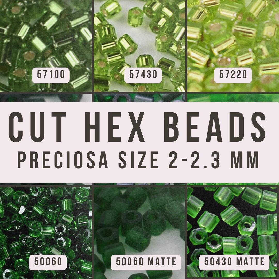 Preciosa Cut Hex in Color Variants Size 10/0, Glass Craft Beads for ...