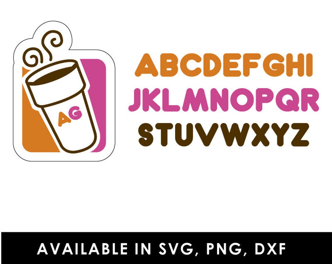 Personalised Dunkin' Donuts Logo Svg Png Dxf Font - Etsy