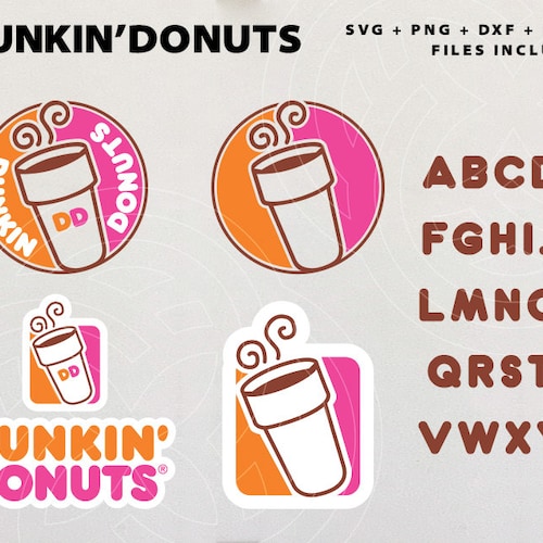 Personalised Dunkin' Donuts Logo Svg Png Dxf Font - Etsy