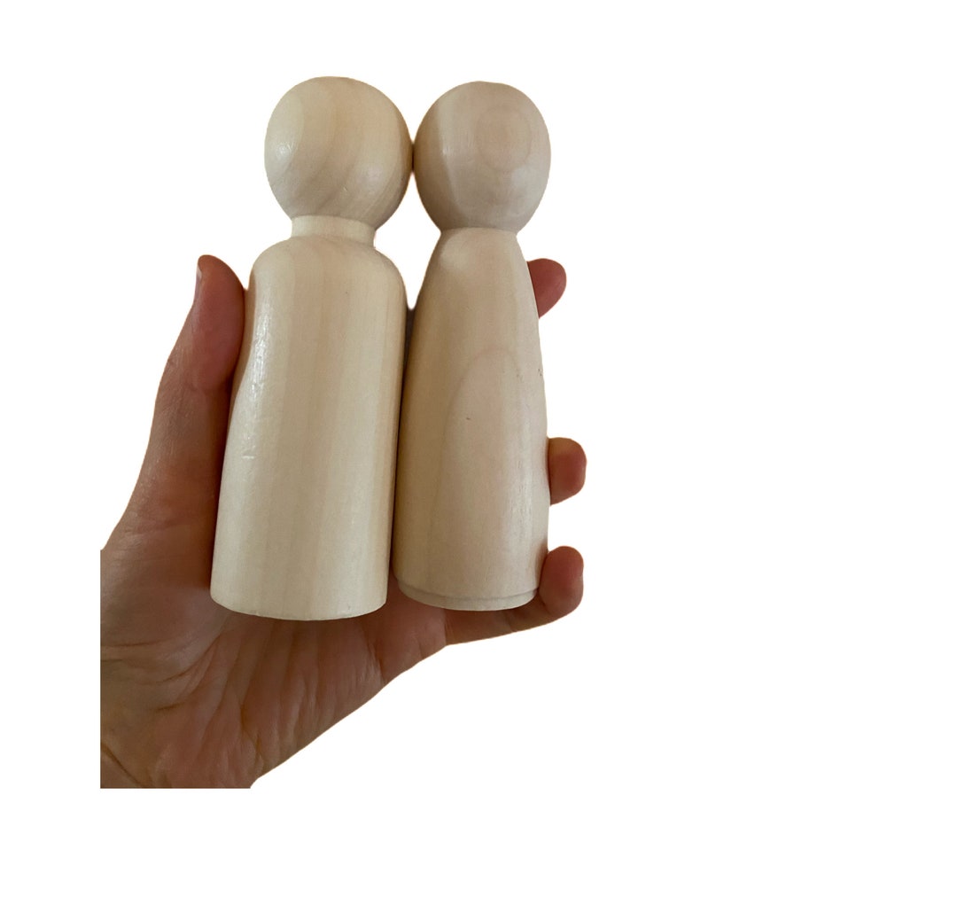 6pcs Giant Peg Dolls 4inch +, Peg People, Peg Family, Doll Body, DIY ...