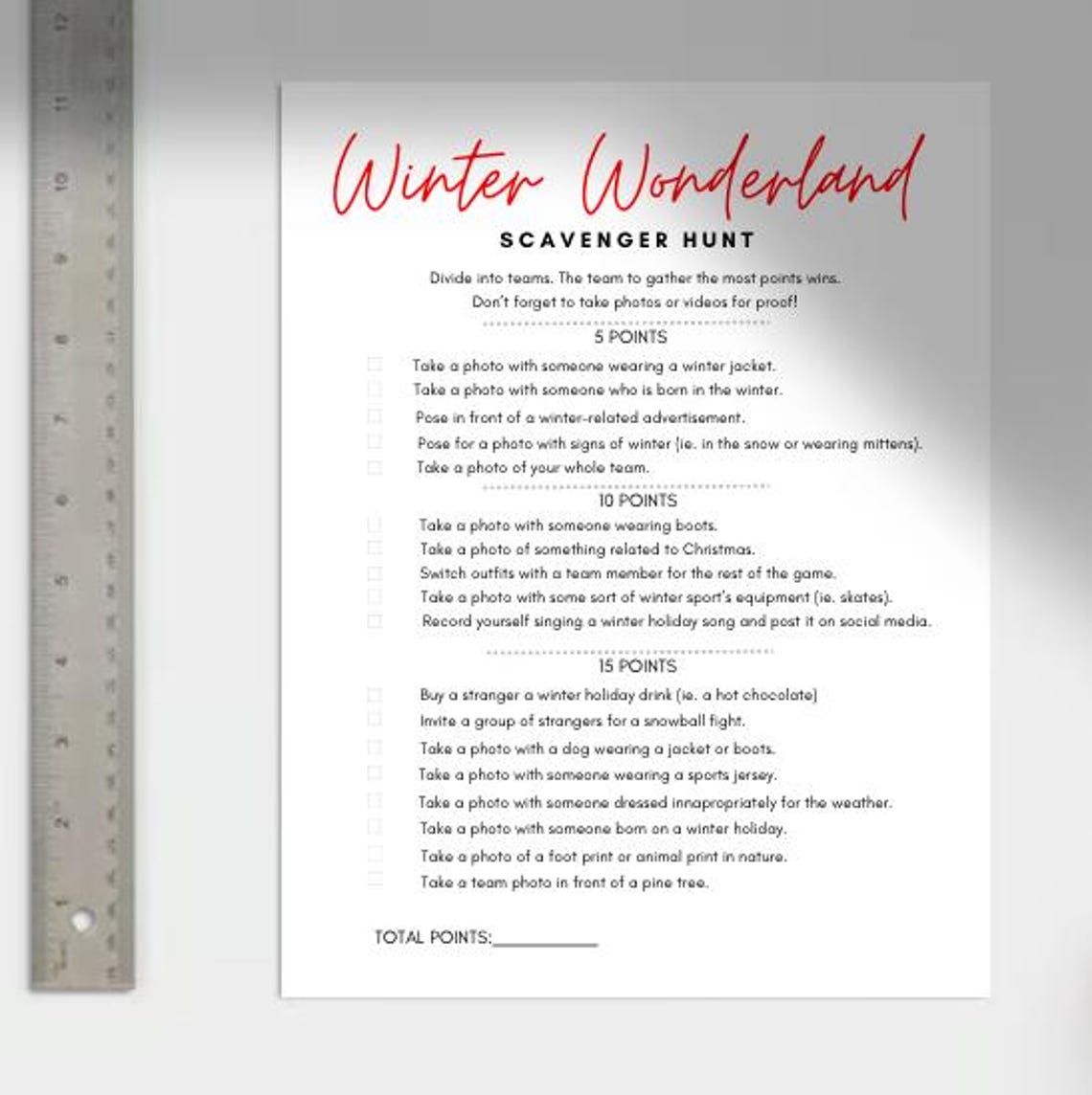 Winter Wonderland Scavenger Hunt, Winter Activity, Winter Scavenger ...