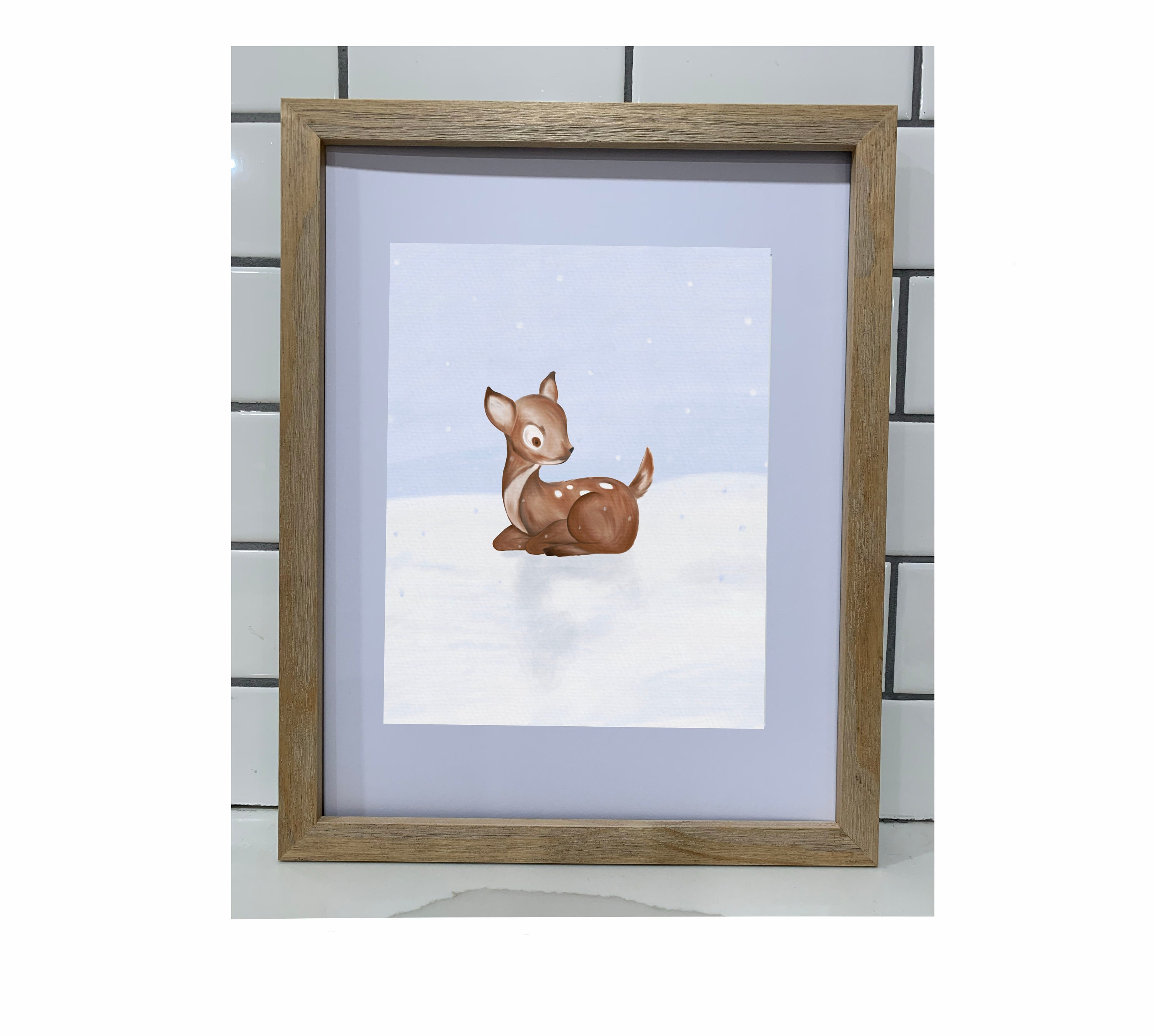 Fawn in Snow Winter Art Fawn Printable Nursery Art Digital - Etsy