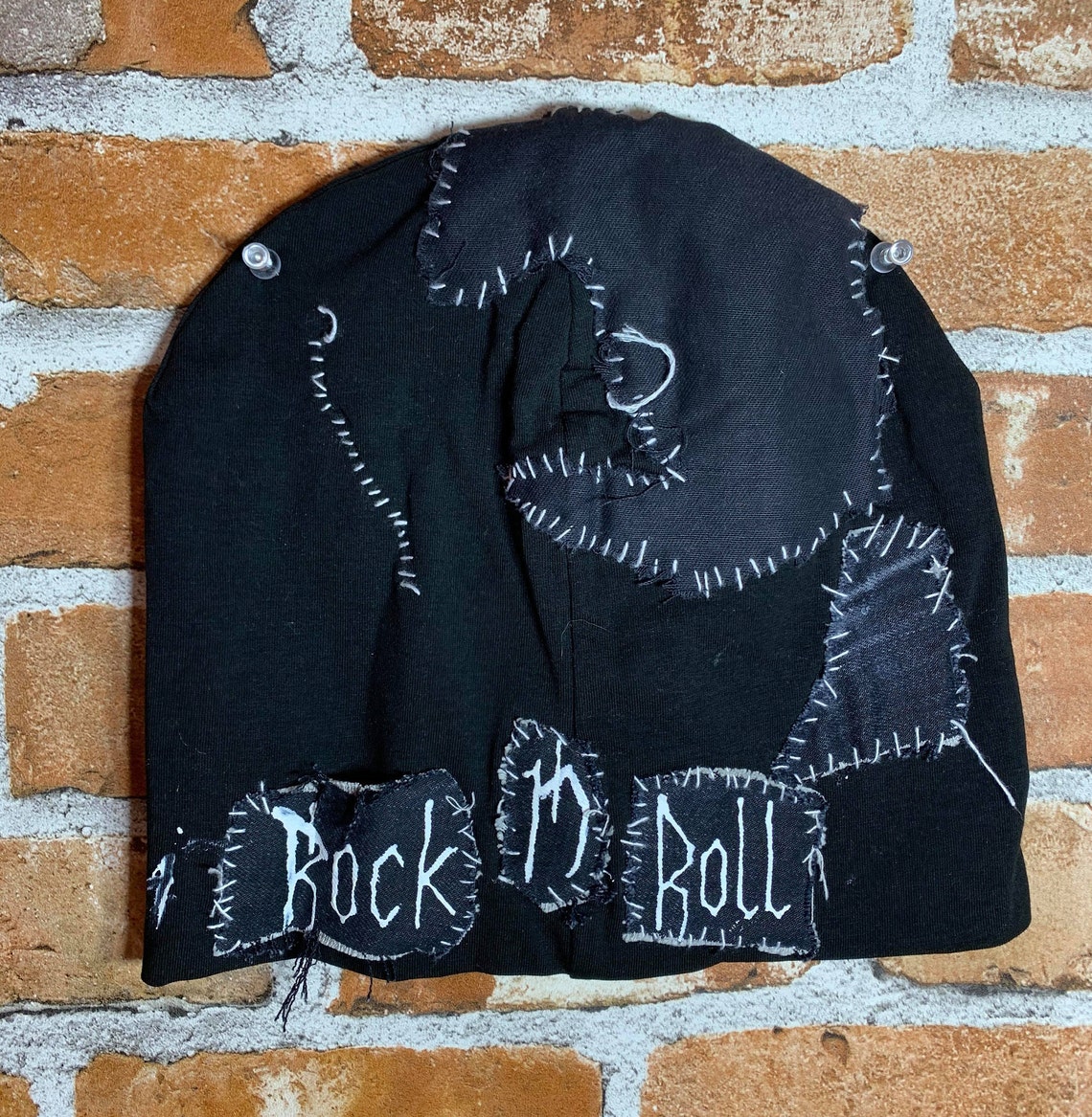 Unisex Black Rock N Roll Beanie Emo Trucker Grunge Custom Goth Beanie ...