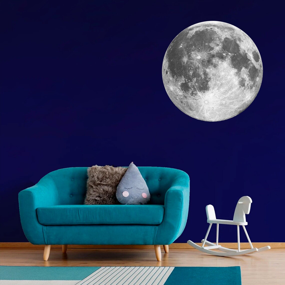 Full Moon Wall Sticker Space Stickers Moon Remove Wall Decals | Etsy