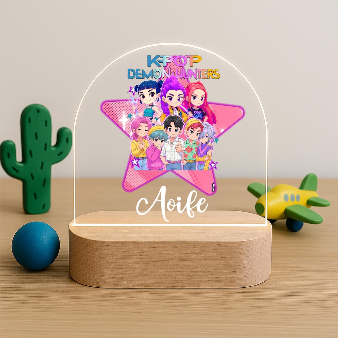K-POP Demon Hunters LED Night Light With Name, Anime Kids Room Lamp -k ...