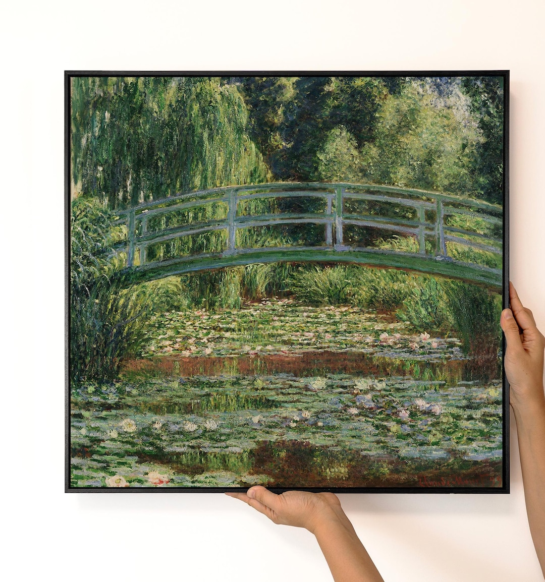 Monet Water Lilies Bridge Canvas – Museum Quality Impressionist Wall ...